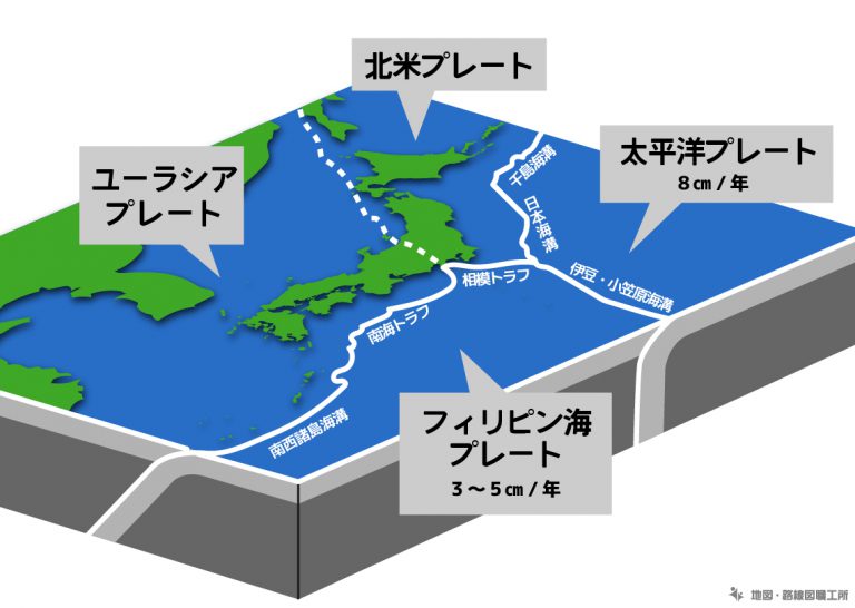 【中学受験 地理5】日本を取り巻くプレートと火山 – 巨大地震・活火山